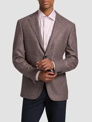 Canali Kei Trim-fit Stepweave Wool Sport Coat