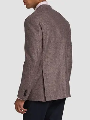 Canali Kei Trim-fit Stepweave Wool Sport Coat