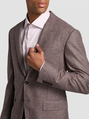 Canali Kei Trim-fit Stepweave Wool Sport Coat