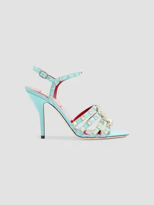 Valentino Garavani Rockstud 100mm Kidskin Sandals - Azure