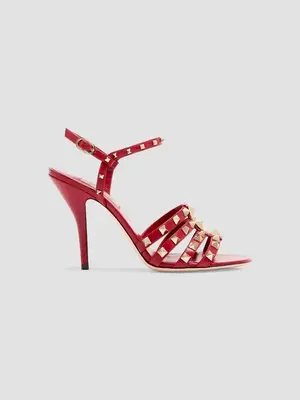 Valentino Garavani Rockstud 100mm Kidskin Sandals - Red