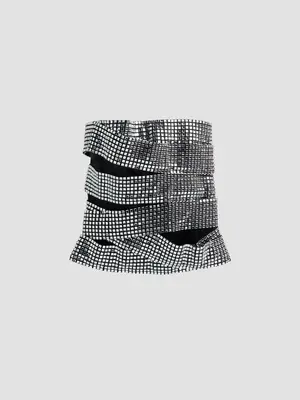 AREA Disco Ball Strapless Top - Black
