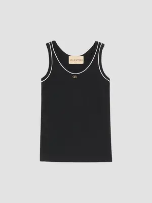 Valentino Garavani Cotton Jersey Top - Black