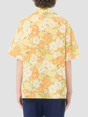 Valentino Garavani Cotton Bowling Shirt With Papier Floral Print - Multicolor