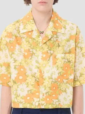 Valentino Garavani Cotton Bowling Shirt With Papier Floral Print - Multicolor
