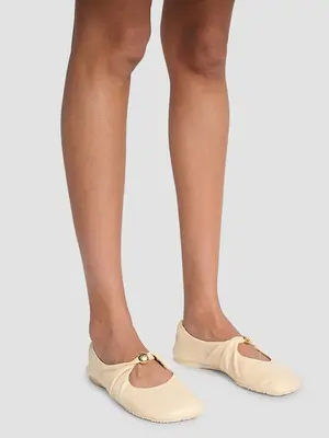 Loewe Pebble Soft Ballerina Flats - Cream