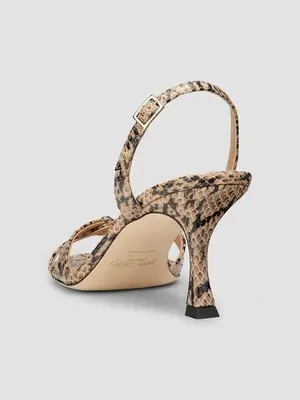 JIMMY CHOO Elsy 70mm Snake-printed Leather Sandals
