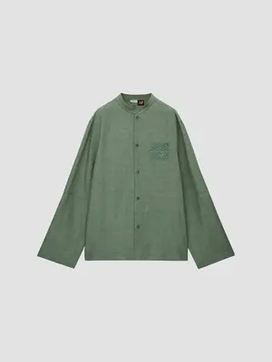 Loewe X Paula's Ibiza Monogram Woven Long-sleeve Shirt - Sage