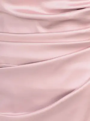 Talbot Runhof Satin Gathered Cocktail Dress