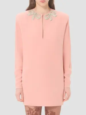 Valentino Garavani Embroidered Cady Couture Short Dress