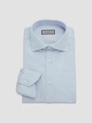 Canali Micro Check Dress Shirt - Blue