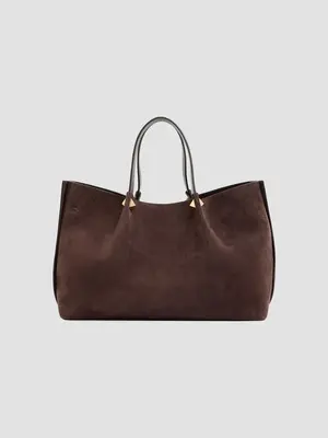 Valentino Garavani Large Shopping Bag In Soft Suede