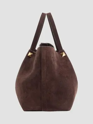 Valentino Garavani Large Shopping Bag In Soft Suede