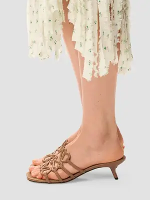 Loewe Petal 45mm Anagram Slide Sandals - Camel