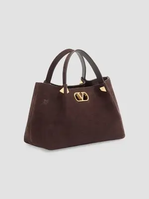 Valentino Garavani Small Shopping Bag In Soft Suede