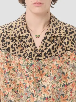 Valentino Garavani Bowling Shirt In Silk Poplin And Papier Floral Prints