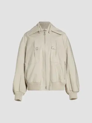 Co Gathered Tton Bomber Jacket - Beige