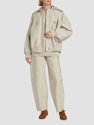 Co Gathered Tton Bomber Jacket