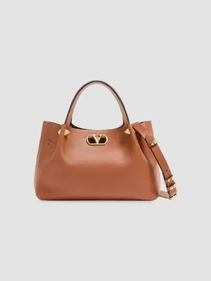 Valentino Garavani Small Soft Leather Top Handle Bag - Hazelnut