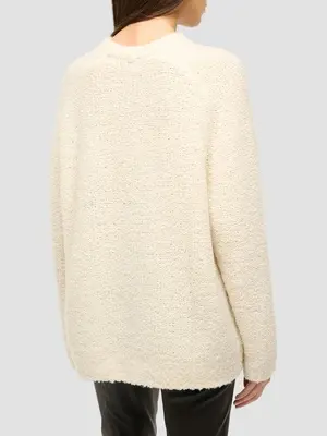 Staud Siren Scarf-detailed Bouclé Yarn Sweater
