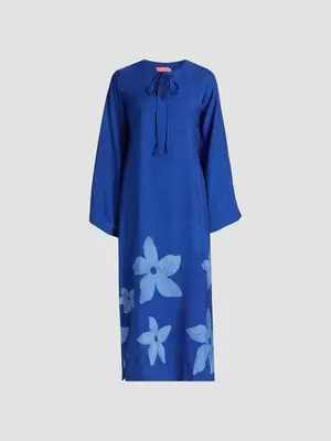 ELISAMAMA Naj Floral A-line Midi-dress - Blue
