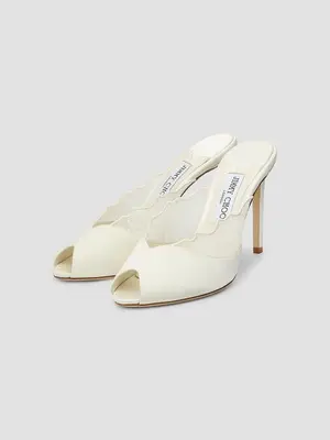 JIMMY CHOO Brigitte 100mm Lace Stiletto Mules