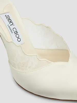 JIMMY CHOO Brigitte 100mm Lace Stiletto Mules