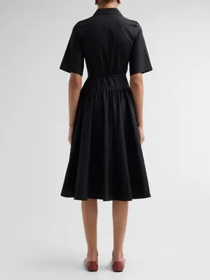 Co Tton Belted Midi-shirtdress