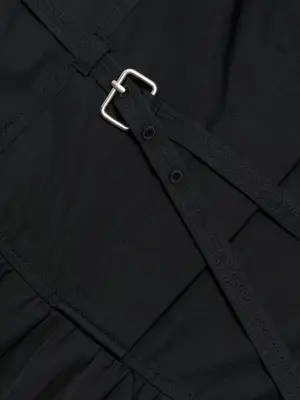 Co Tton Belted Midi-shirtdress - Black