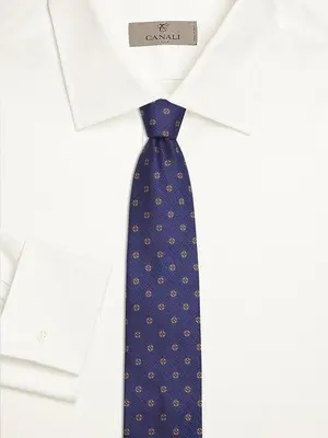Canali Textured Medallion Silk Tie