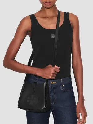 Tory Burch Miller Swing Leather Crossbody Bag - Black