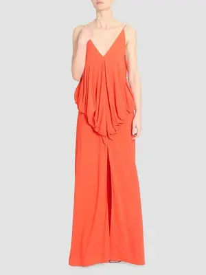 Loewe Draped V-neck Gown