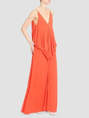 Loewe Draped V-neck Gown