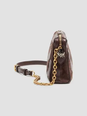 Valentino Garavani Panthea Small Shoulder Bag In Suede And Nappa - Ebony