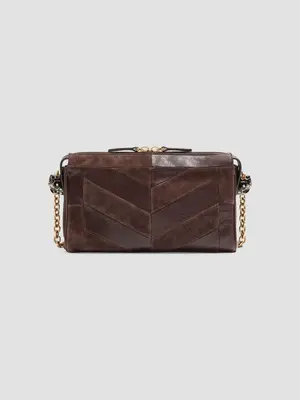 Valentino Garavani Panthea Small Shoulder Bag In Suede And Nappa - Ebony