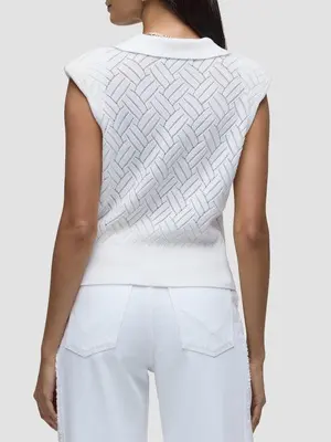 Hudson Jeans Cap Sleeve Rib-knit Top