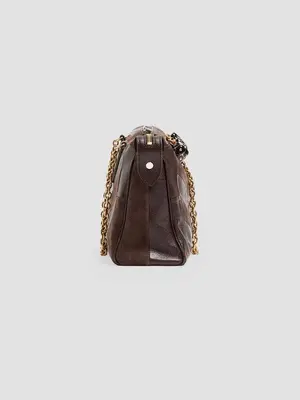 Valentino Garavani Panthea Medium Shoulder Bag In Suede And Nappa - Ebony