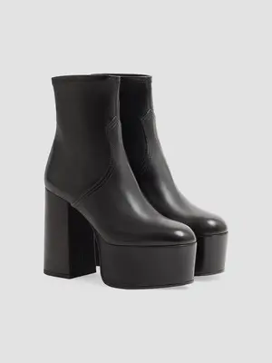 Valentino Garavani Fawcette Platform Ankle 120mm Boots In Stretch Nappa