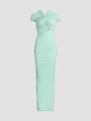Ronny Kobo Nasha Ruched Sheath Maxi Dress