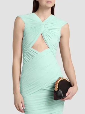 Ronny Kobo Nasha Ruched Sheath Maxi Dress