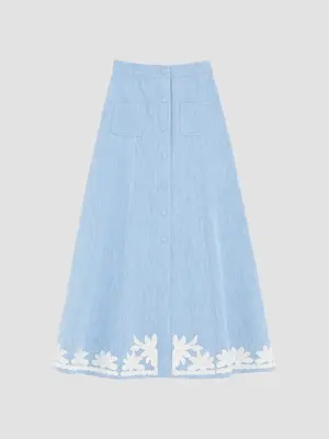 Valentino Garavani Embroidered Midi Skirt