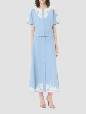 Valentino Garavani Embroidered Midi Skirt