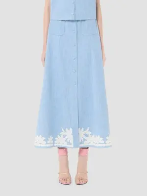 Valentino Garavani Embroidered Midi Skirt