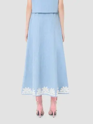 Valentino Garavani Embroidered Midi Skirt