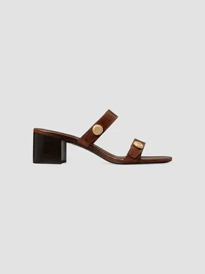 Tory Burch Romy City 55mm Leather Sandals - Deep Cuoio