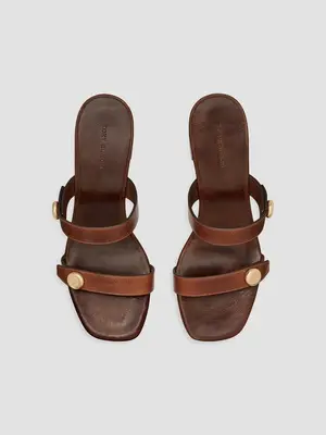 Tory Burch Romy City 55mm Leather Sandals - Deep Cuoio