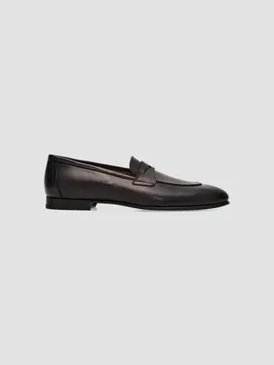 Kiton Leather Penny Loafers - Black