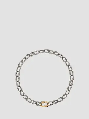 NOUVEL HERITAGE Try Me Titanium, 18k Yellow Gold, Black Onyx & 0.026 Tcw Diamond Necklace - Grey