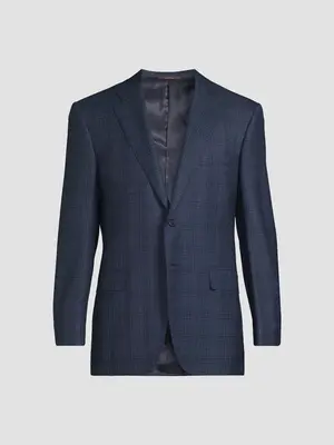 Canali Siena Plaid Classic-fit Sportcoat - Blue