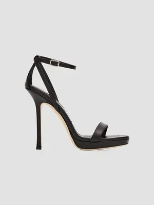 JIMMY CHOO Moza 120mm Leather Sandals Black